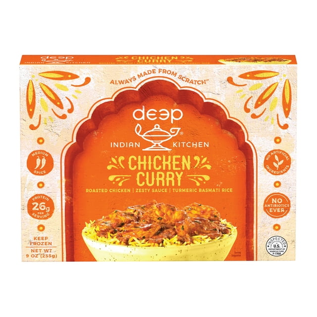 Deep Indian Kitchen Chicken Curry with Turmeric Rice, 9oz (Frozen ...
