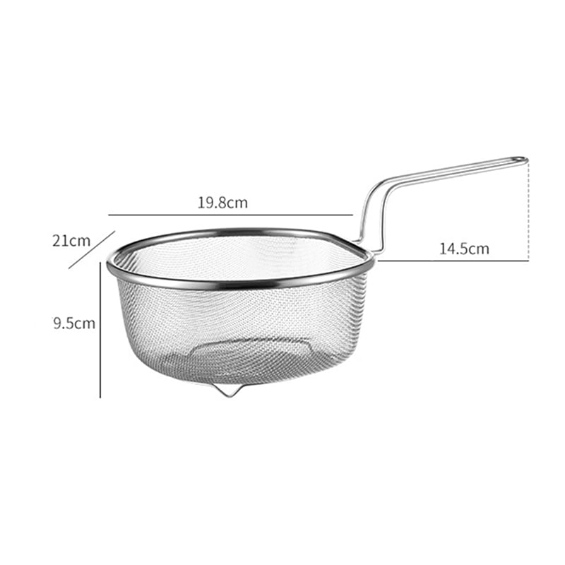 Deep Large Stainless Steel Food Filter Colander D Shape Flour Sieve ...