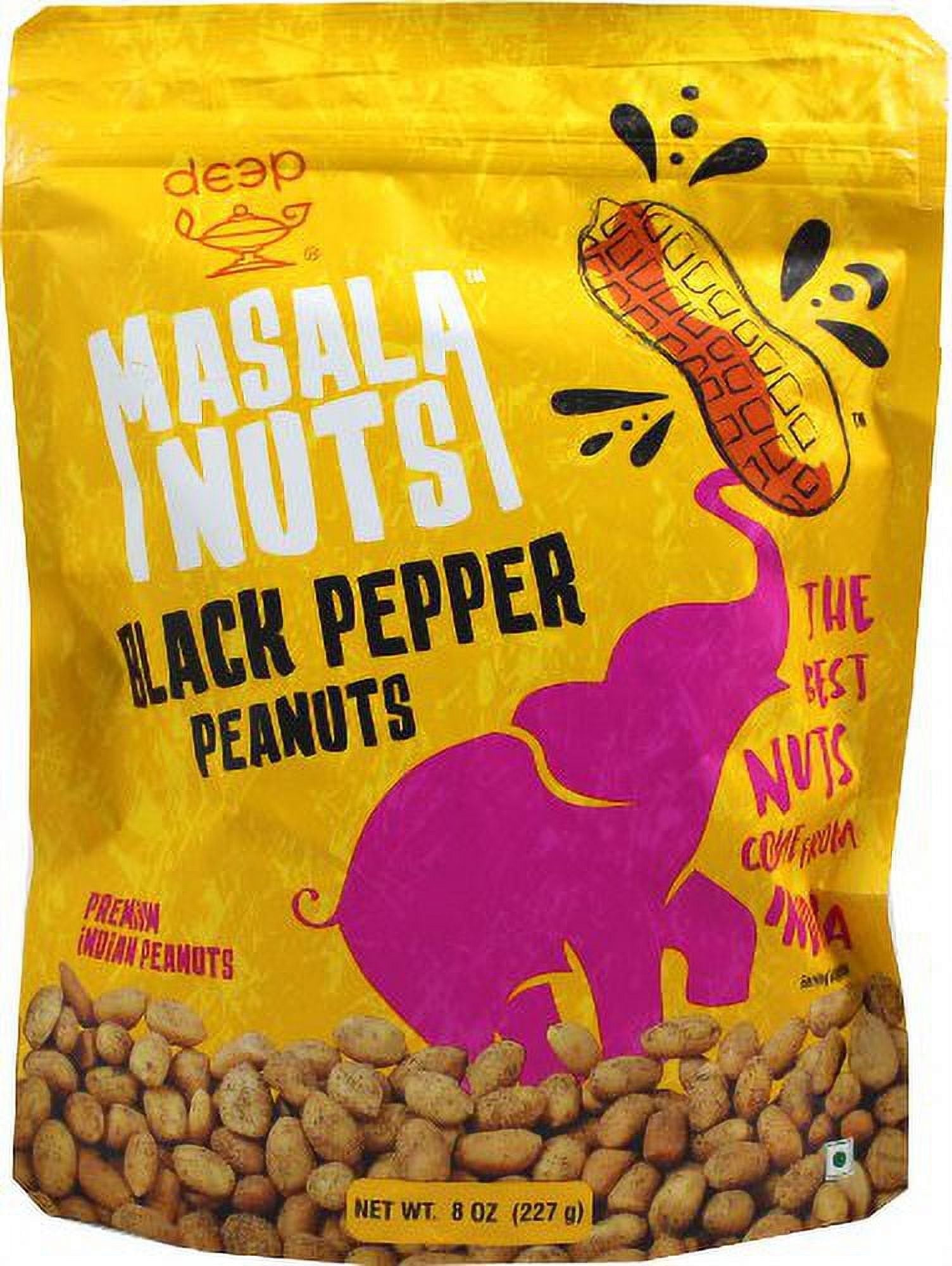 Deep Masala Nuts - Black Pepper Peanuts 8 oz bag - Walmart.com