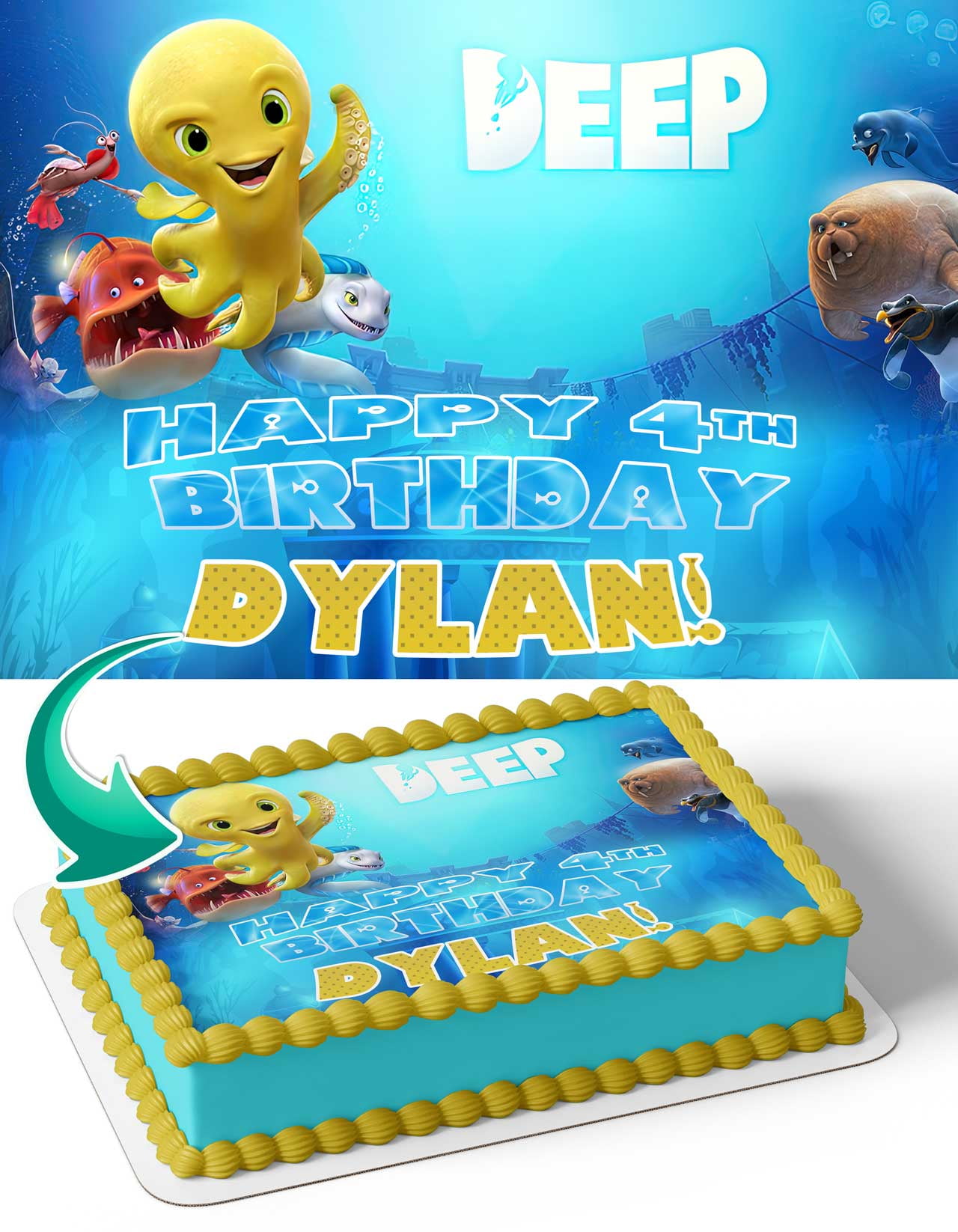 Deep Movie Edible Image Cake Topper Personalized Birthday Sheet Decal ...