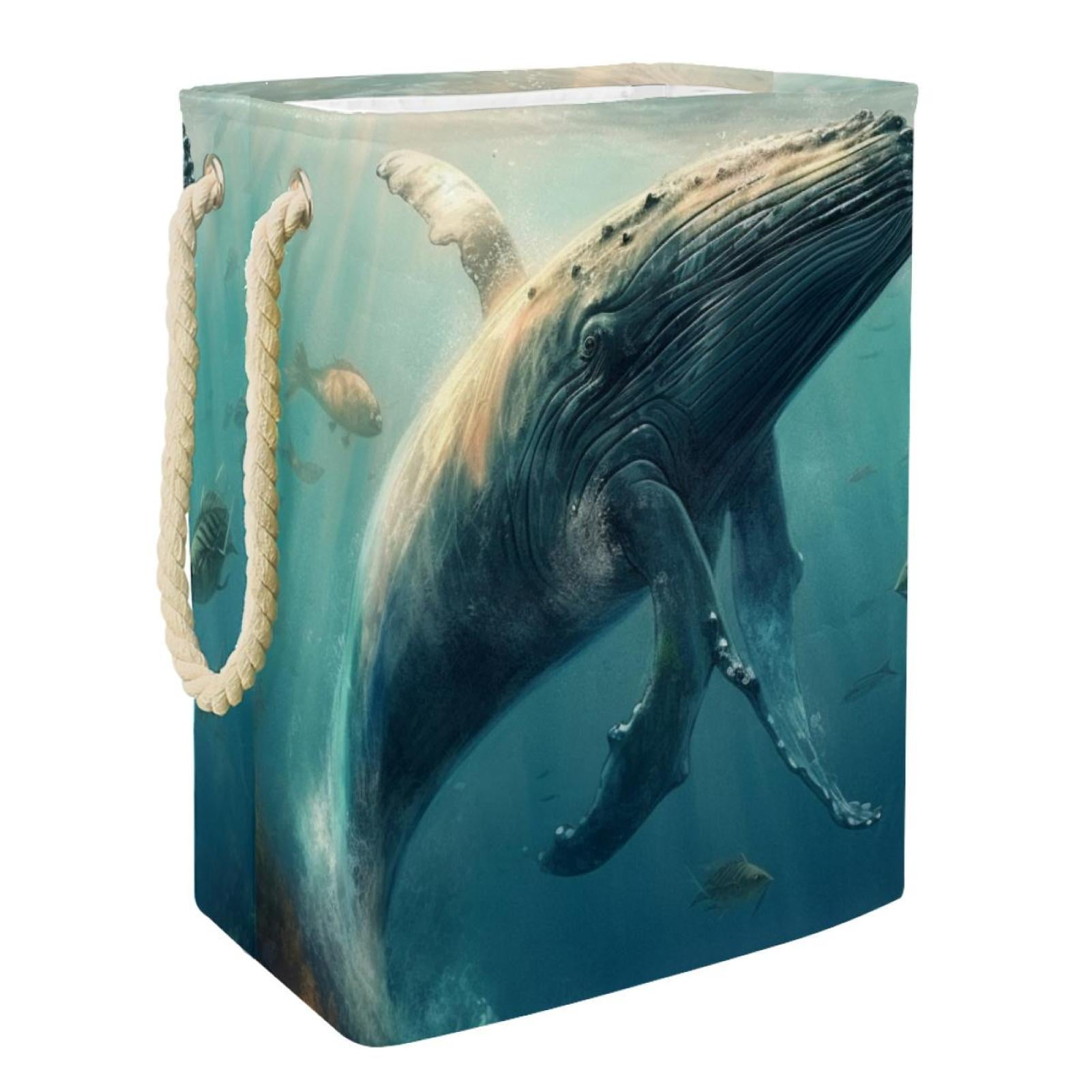 Deep Ocean Whale Laundry Hamper, Collapsible Laundry Baskets Firm ...