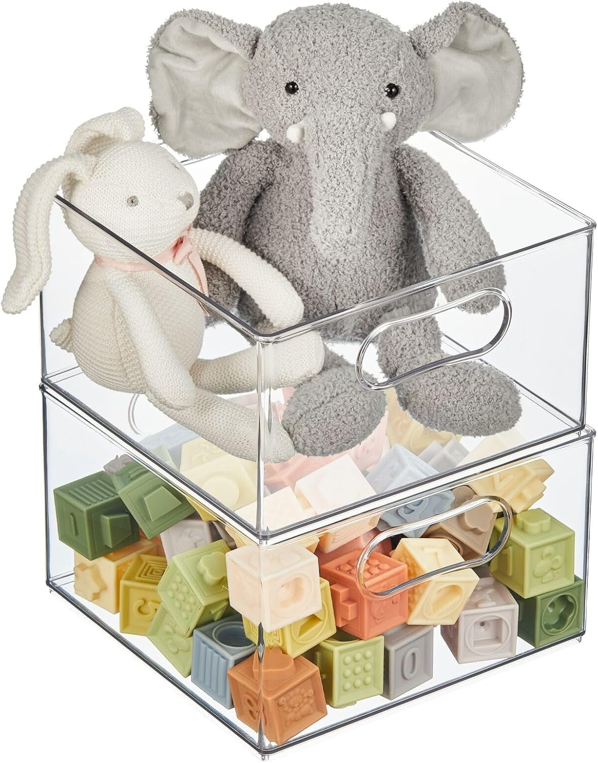 Deep Plastic Stackable Storage Organizer Container Bin, Household ...