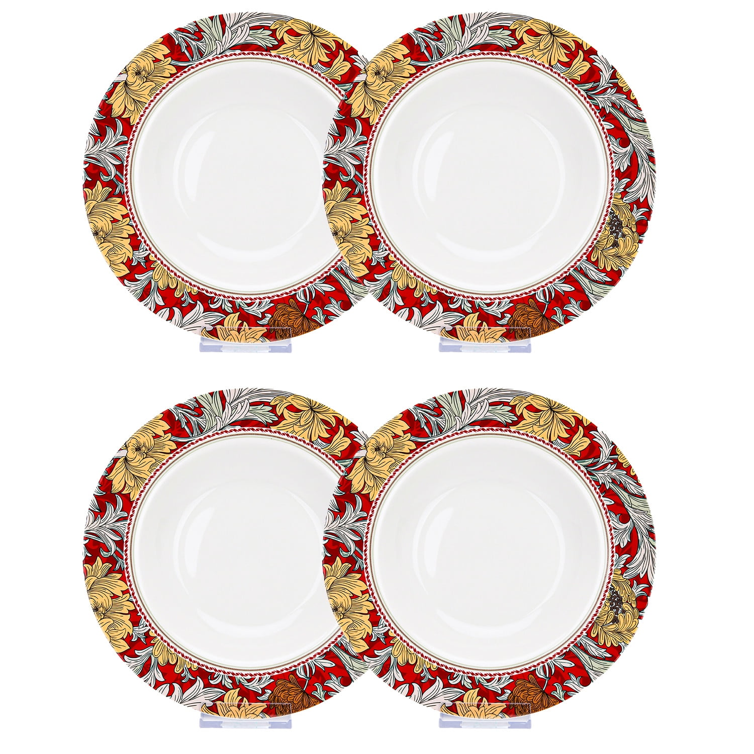 Deep Plate Kitchen Plates Dinnerware Morris Garden Soup Plate Set of 4 ...