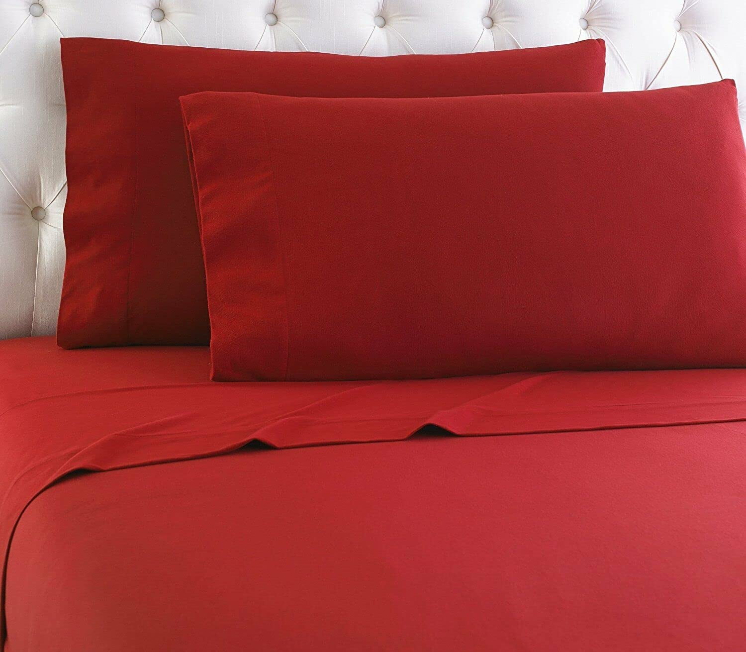 Deep Pocket Fitted Flannel Sheet for - 100% Cotton - Fully Elastic ...