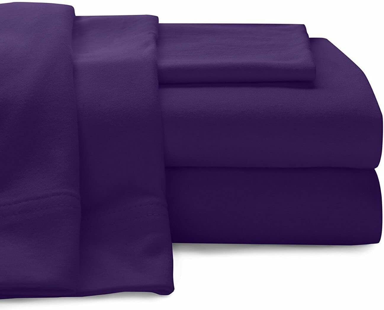 Deep Pocket Fitted Flannel Sheet for - 100% Cotton - Fully Elastic ...