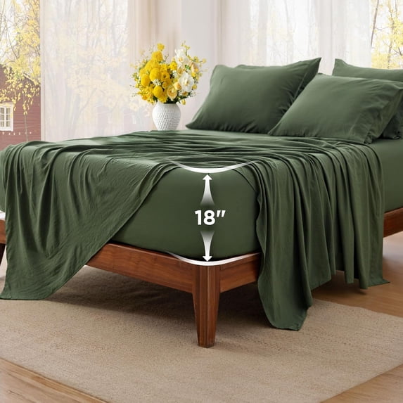 Deep Pocket King Sheet Set - 6 Piece, Prewashed Ultra-Soft King Size ...