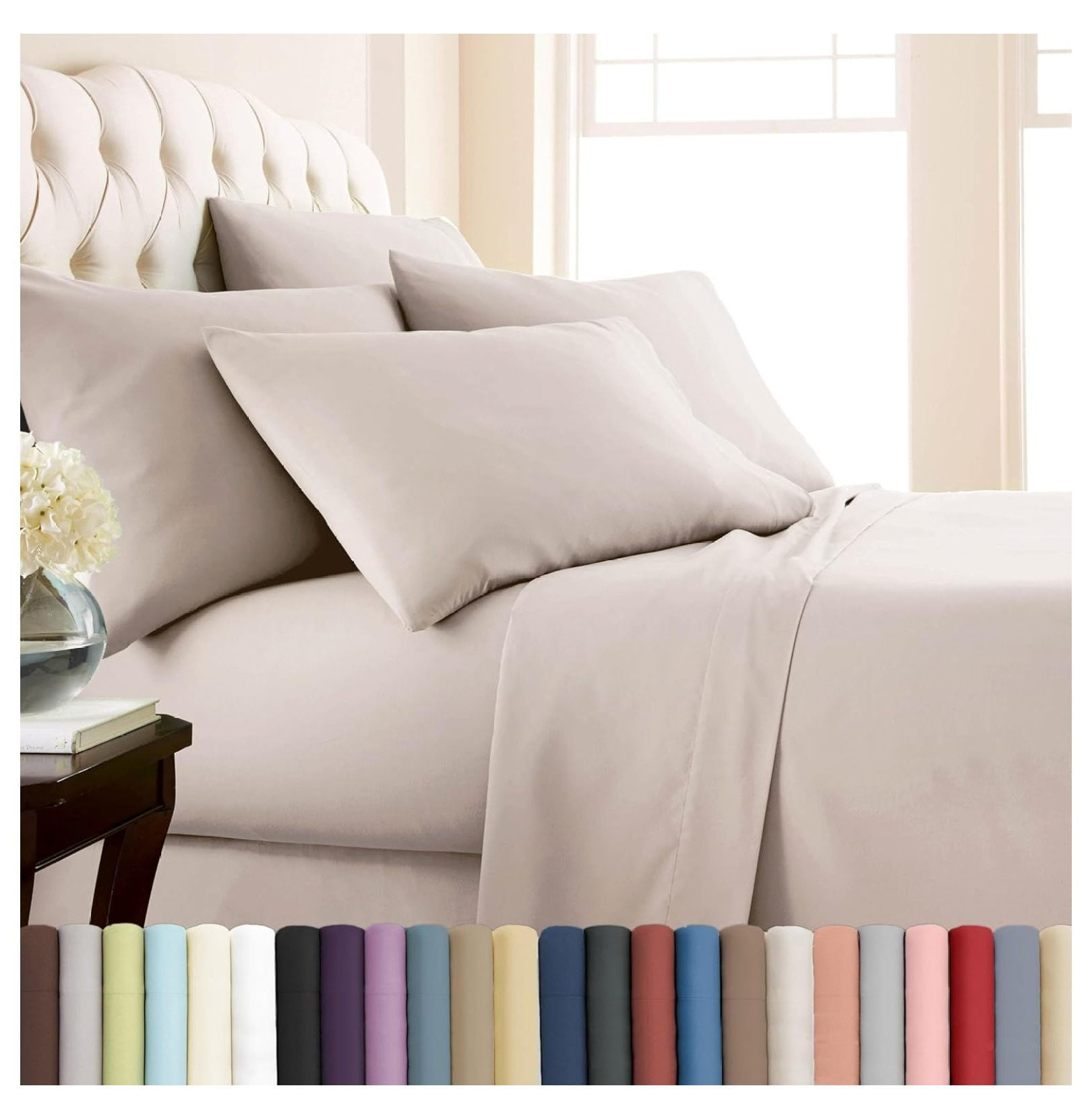 Deep Pocket Split King Bed Sheets Set, 7-Piece Ultra Soft Microfiber ...