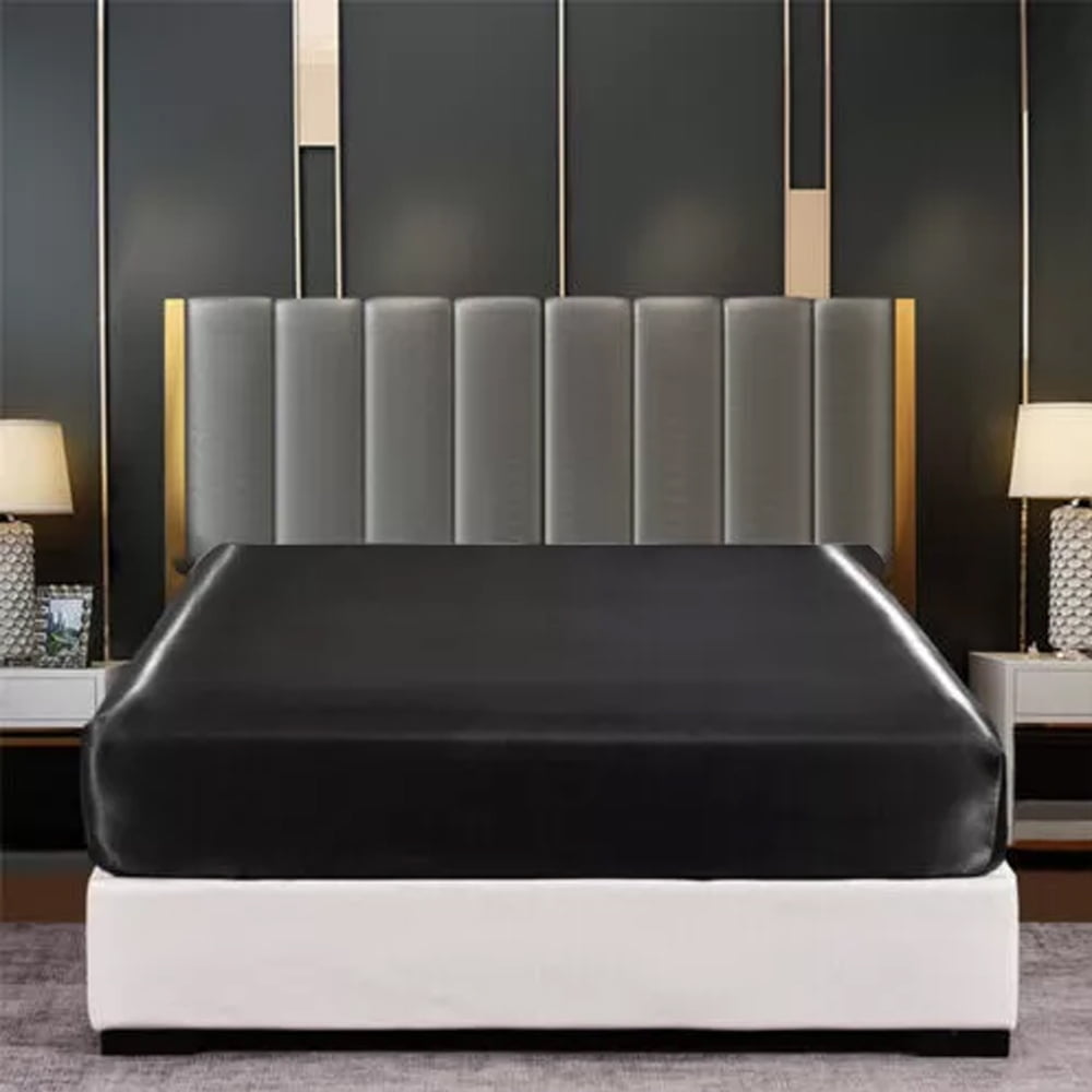 Deep Pocket satin silk bed sheet Twin Full Queen King Bed Mattress ...
