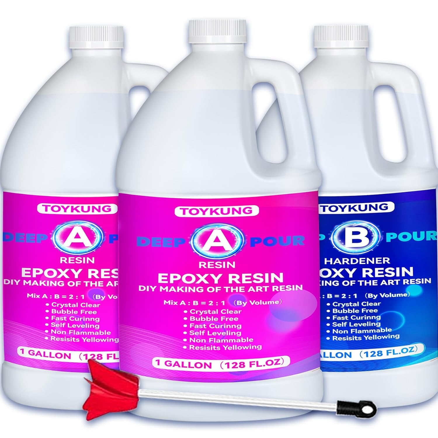 Deep Pour Epoxy Resin, 3 Gallon 2 to 4 Inch Depth Kit Crystal Clear ...