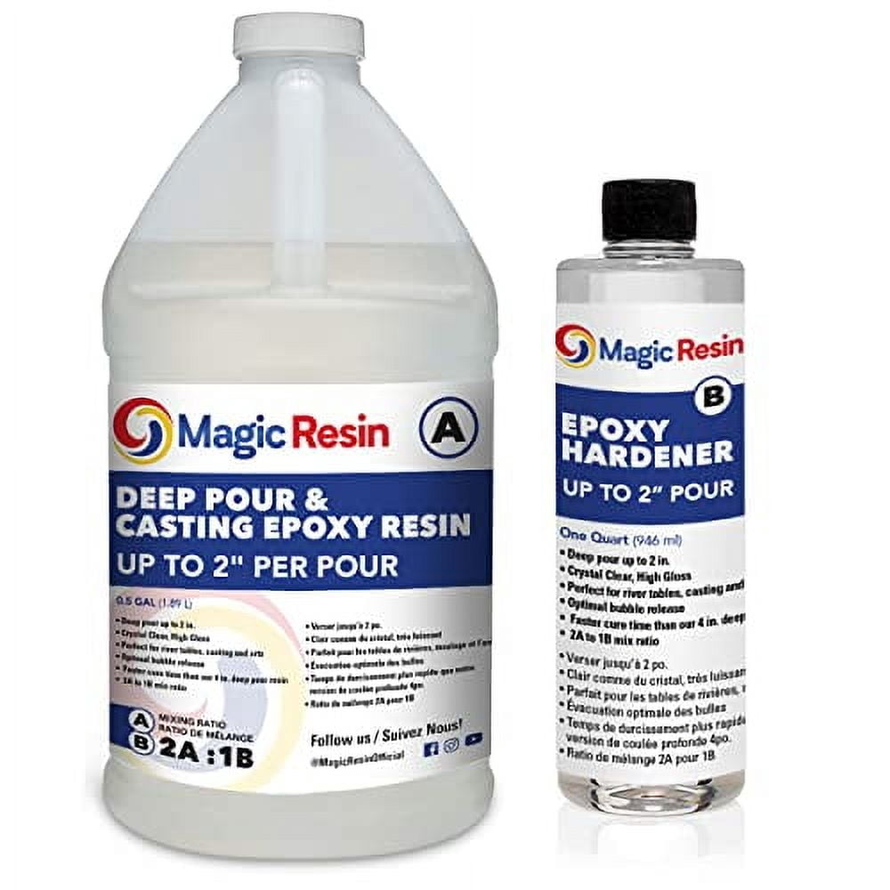 Deep Pour Epoxy Resin Kit | 3/4 Gallon (2.85 L) | 2'' Deep Pour ...