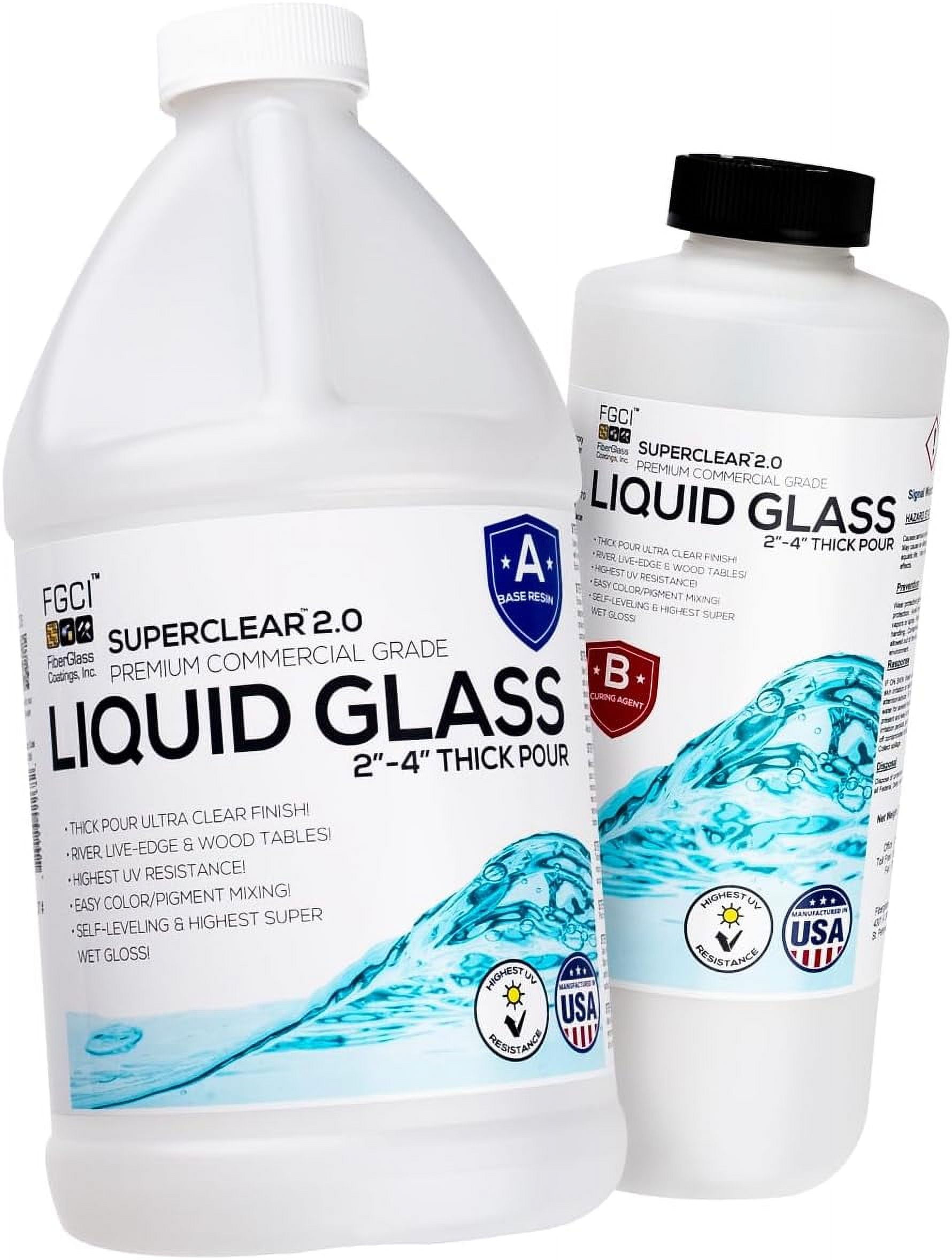 Deep Pour Epoxy Resin Liquid Glass 0.75 Gallon / 96 oz Kit, 2-4 inch ...