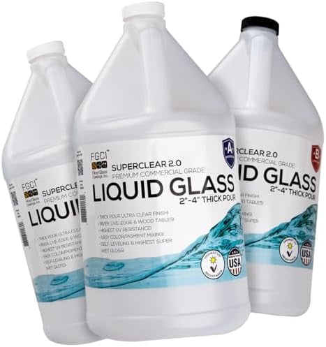 Deep Pour Epoxy Resin Liquid Glass 3 GL Kit, 2-4 inch Super Clear ...