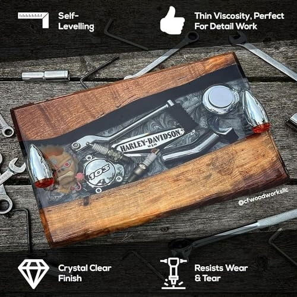 Deep Pour Epoxy Resin Liquid Glass 48 oz Kit, 2-4 inch Amazing Clear ...