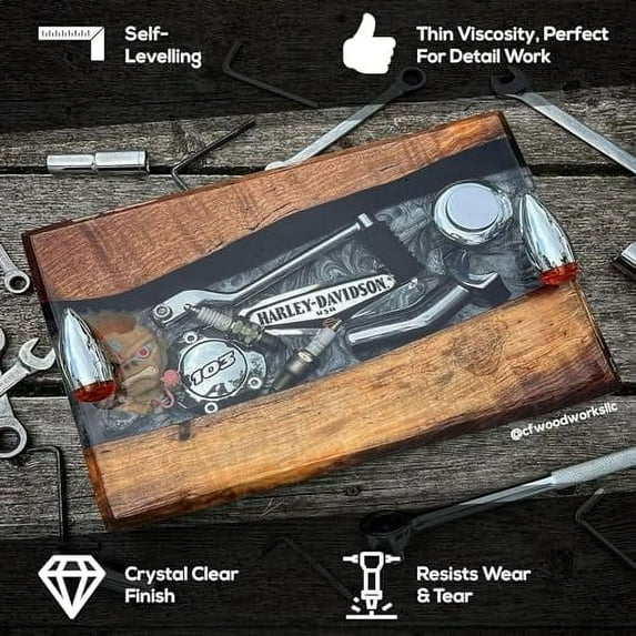 Deep Pour Epoxy Resin Liquid Glass 48 oz Kit, 2-4 inch Amazing Clear ...