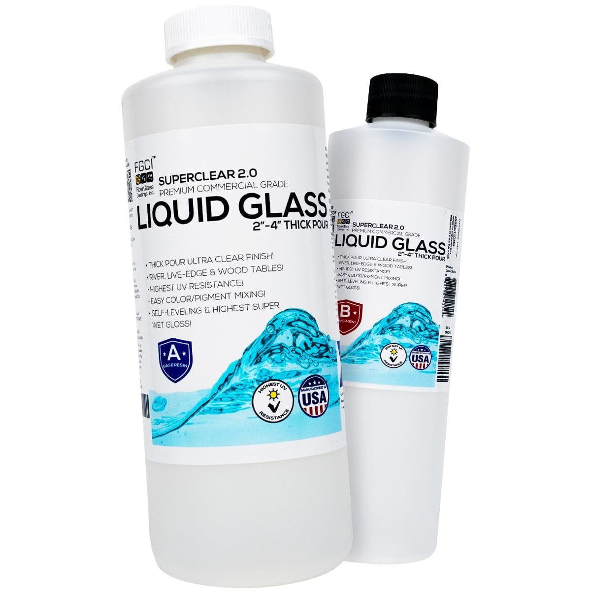 Deep Pour Epoxy Resin Liquid Glass Kit, Amazing Clear Resin Flower ...