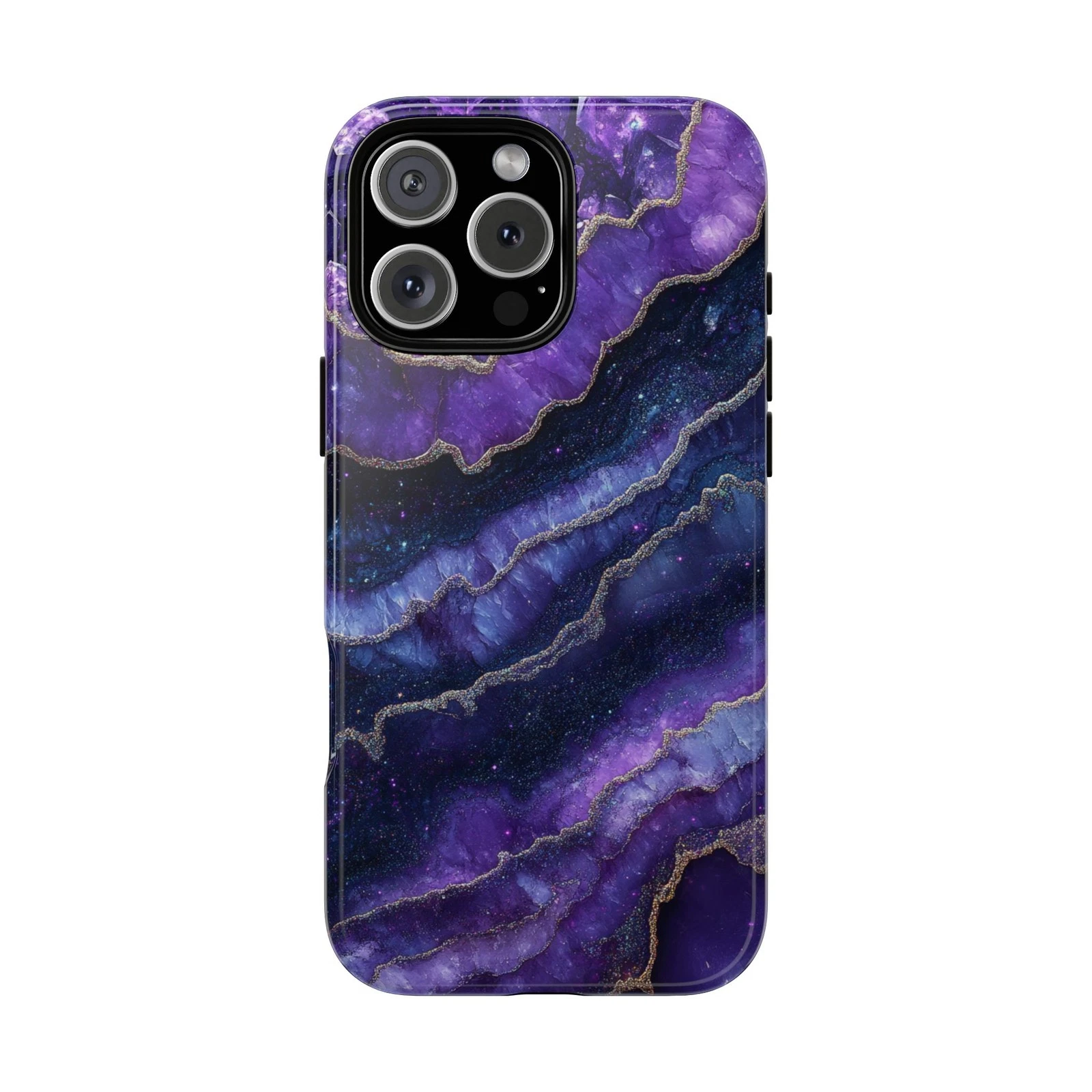Deep Purple Amethyst Geode Crystal Phone Case for iPhone 17 to 11 Pro ...