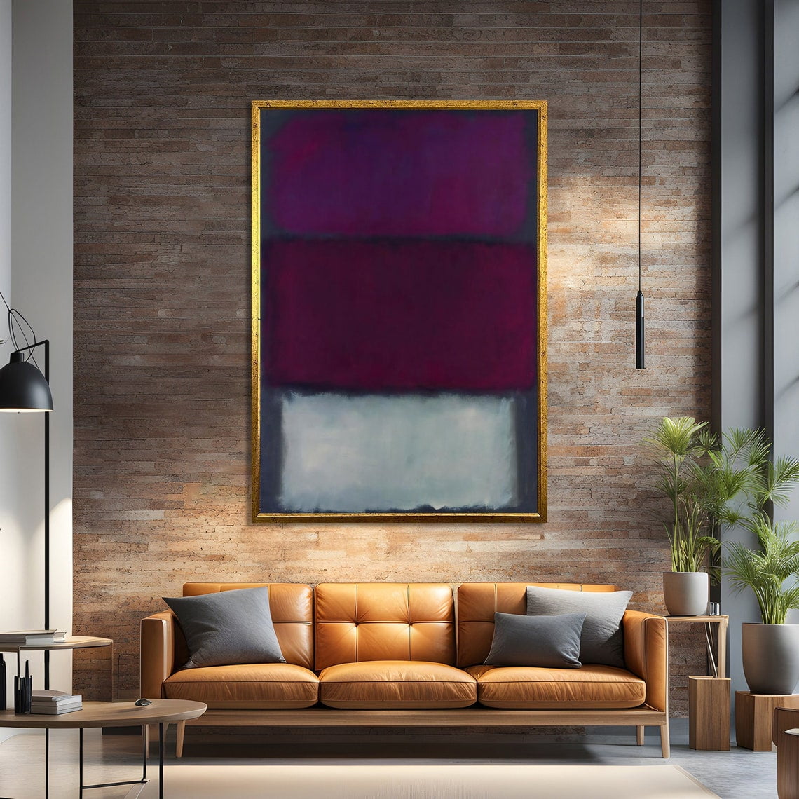 Deep Purple And Blue Mark Rothko Style Abstract Canvas Wall Art For ...