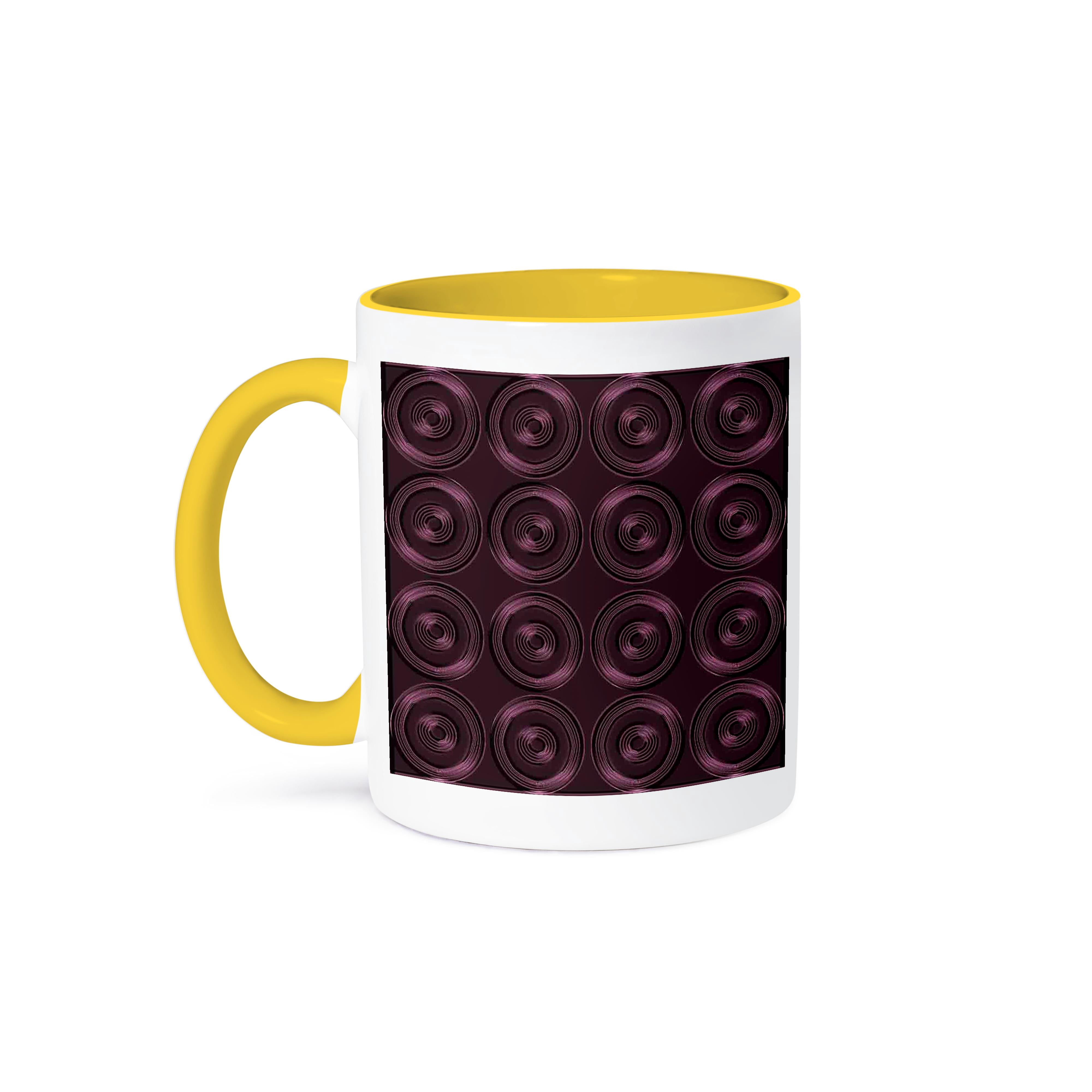 Deep Purple Circle Patterns, 11oz Two-Tone Yellow Mug - Walmart.com