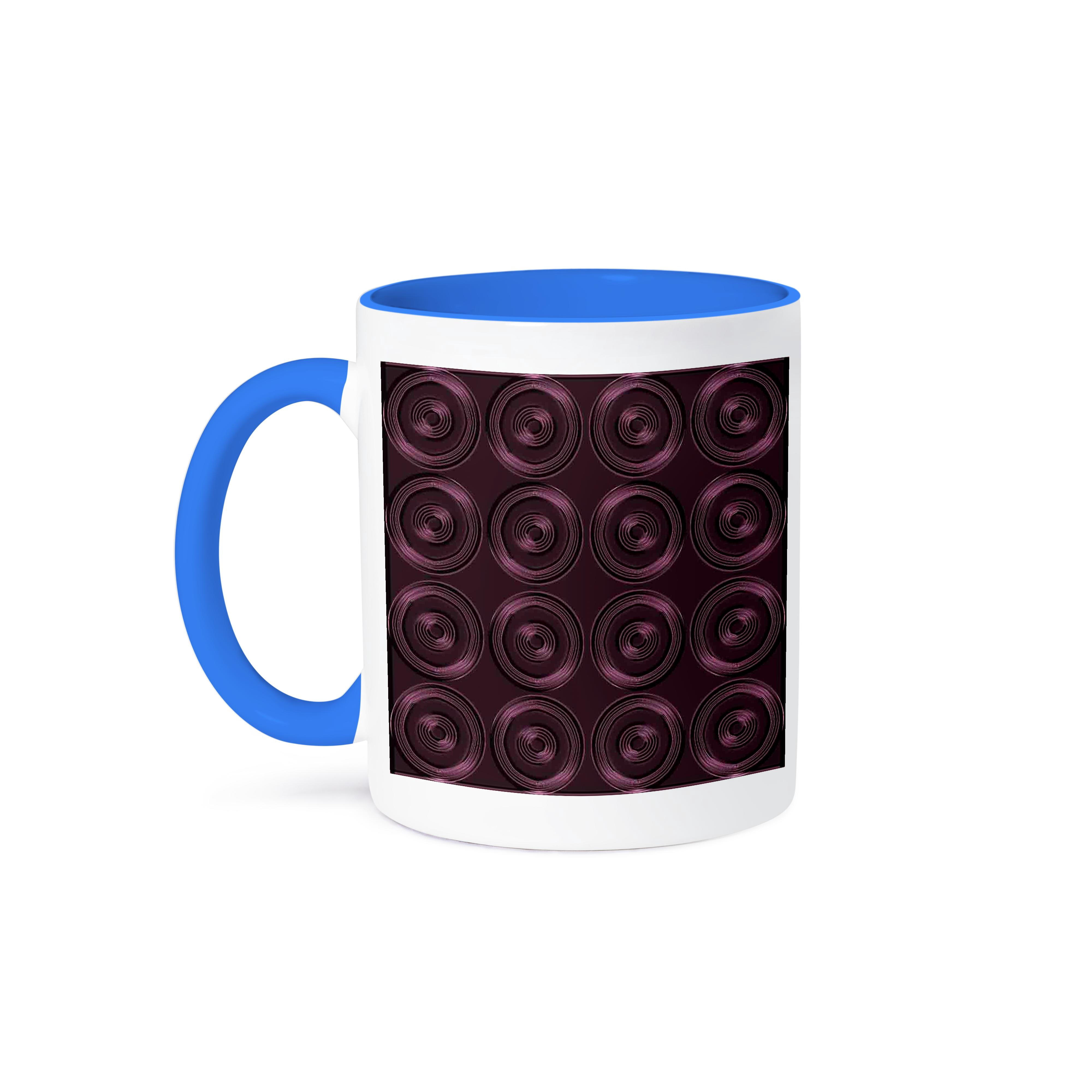 3dRose, Deep Purple Circle Patterns, 15oz Two-Tone Blue Mug - Walmart.com