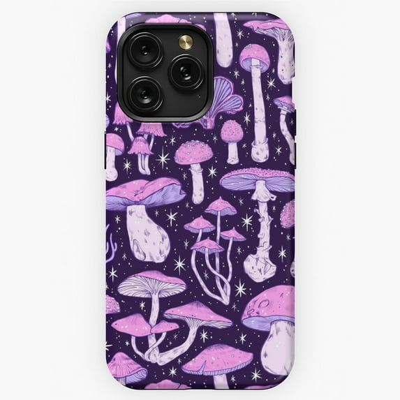 Deep Purple Forest Fungi Dramatic Aesthetic Pattern iPhone Case 17 11 ...