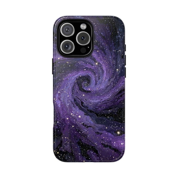 Deep Purple Swirling Galaxies Cosmic Space Design Phone Case with ...