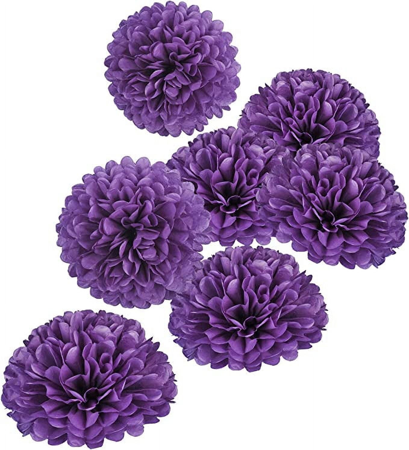 Deep Purple Tissue Pom Poms DIY Tissue Paper Flowers for Birthday ...