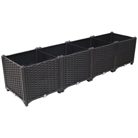 Deep Raised Garden Bed Plastic Planter Boxes for Vegetables Flowers ...