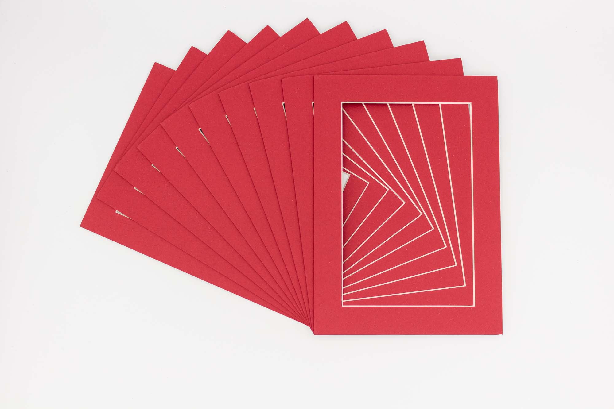 Deep Red Acid Free 13x19 Picture Frame Mats with White Core Bevel Cut ...