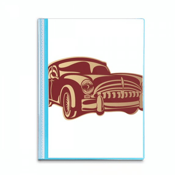 Deep Red Classic Cars Pattern Outline Book Sheet Protectors Portfolio ...