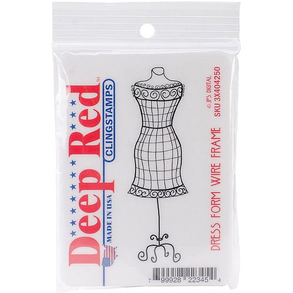 Deep Red Cling Rubber Stamp Rubber Stamp Dress Form Wire Frame ...