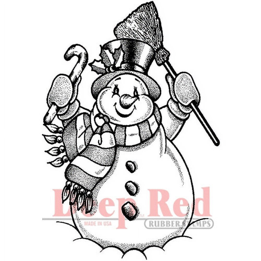 Deep Red Cling Rubber Stamp Rubber Stamp Frosty the Snowman - Walmart.com