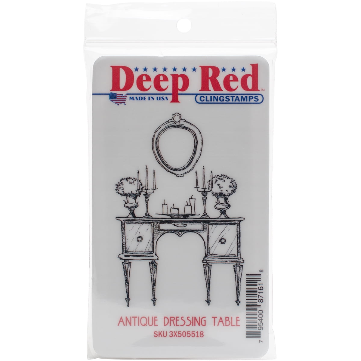 Deep Red Cling Stamp 2.25"X3.5"-Antique Dressing Table - Walmart.com