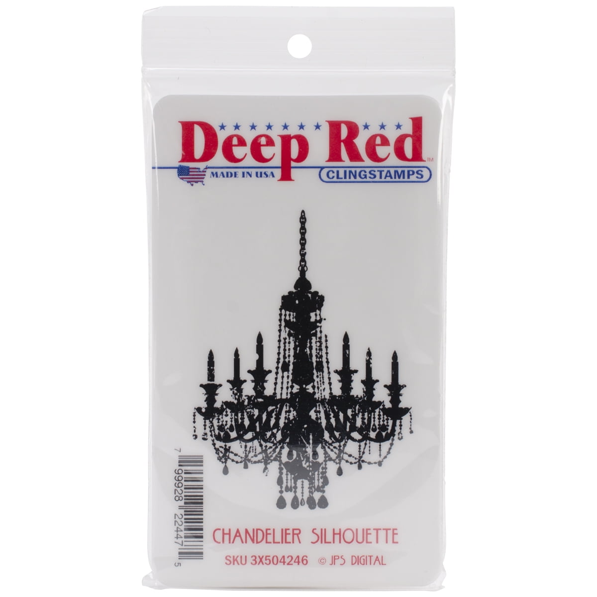 Deep Red Cling Stamp 2"X3"-Chandelier Silhouette, Pk 3, Deep Red Stamps ...