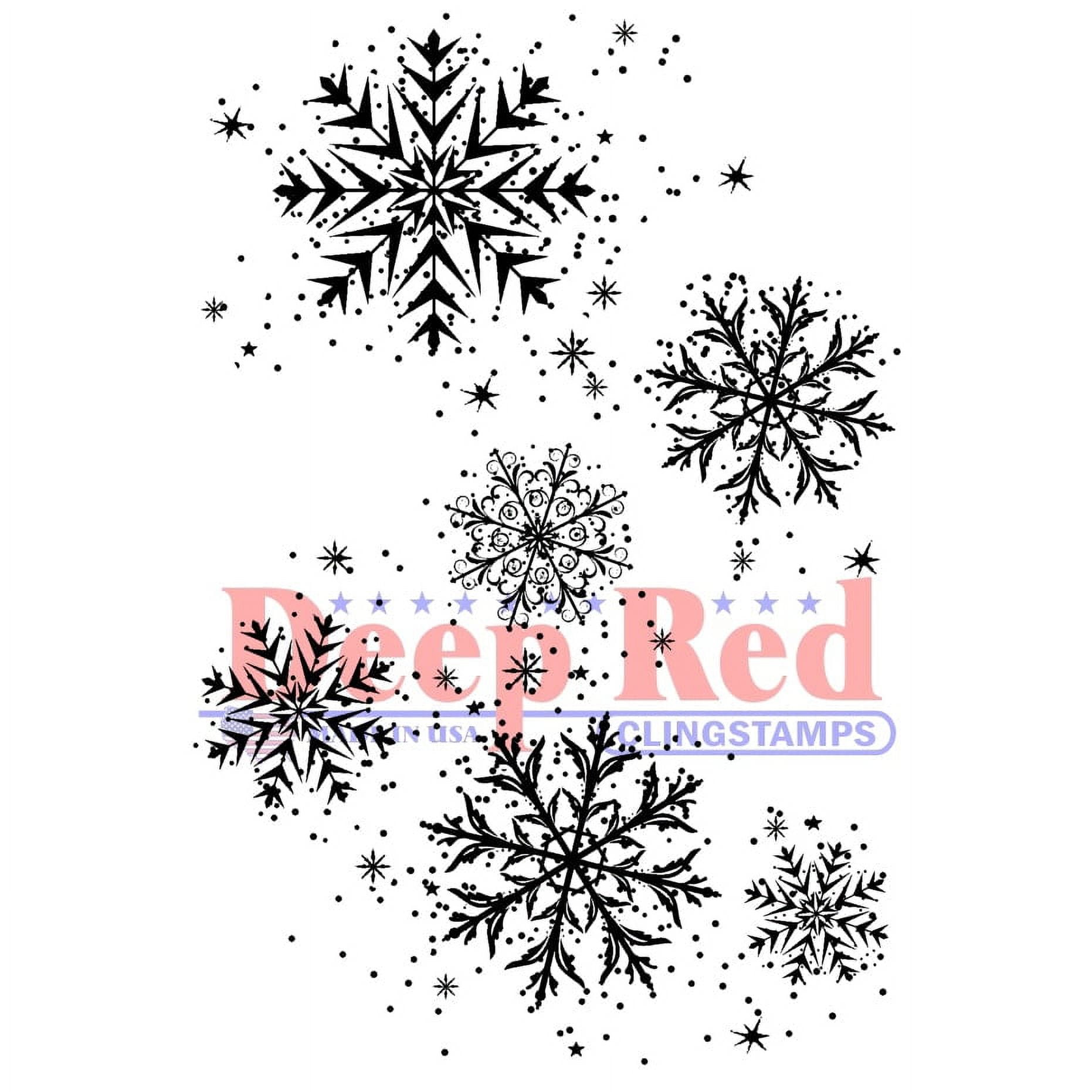 Deep Red Cling Stamp 2"X3"-Snowflake Background, Pk 3, Deep Red Stamps ...