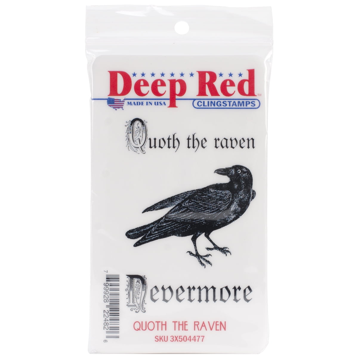 Deep Red Cling Stamp 3"X2"-Quoth The Raven , Pk 3, Deep Red Stamps ...