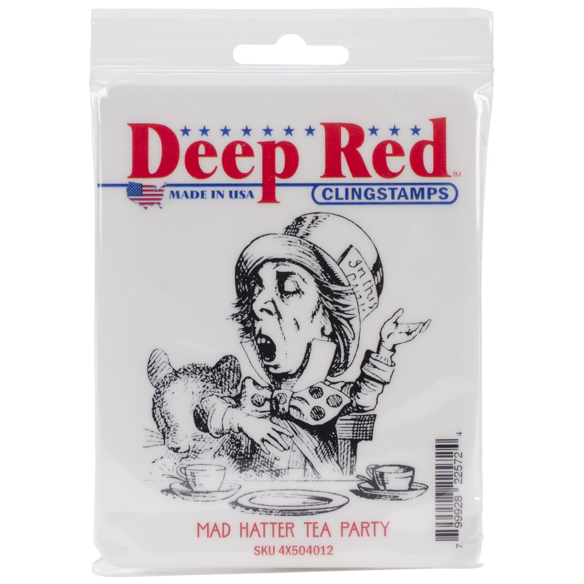 Deep Red Cling Stamp 3"X3.2"-Mad Hatter Tea Party, Pk 2, Deep Red ...