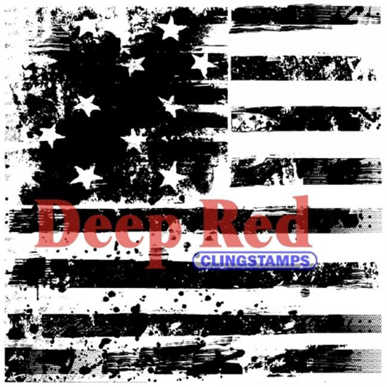 Deep Red Cling Stamp 3"X3"-Grunge Stars & Stripes, Pk 2, Deep Red ...