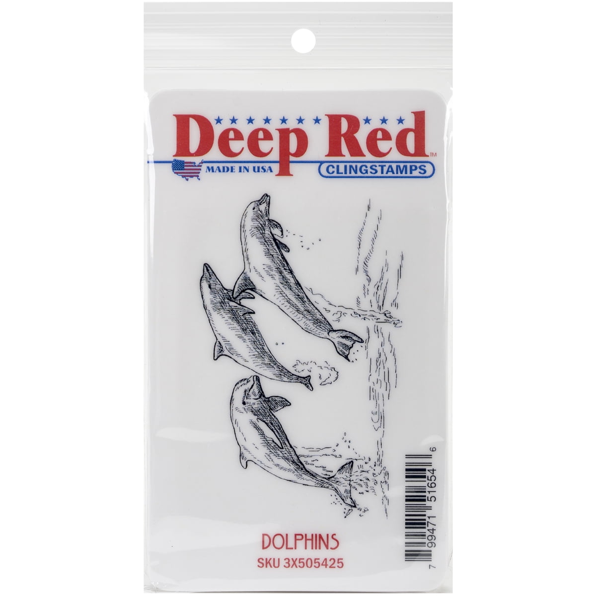 Deep Red Cling Stamp 3"x2"-dolphins - Walmart.com