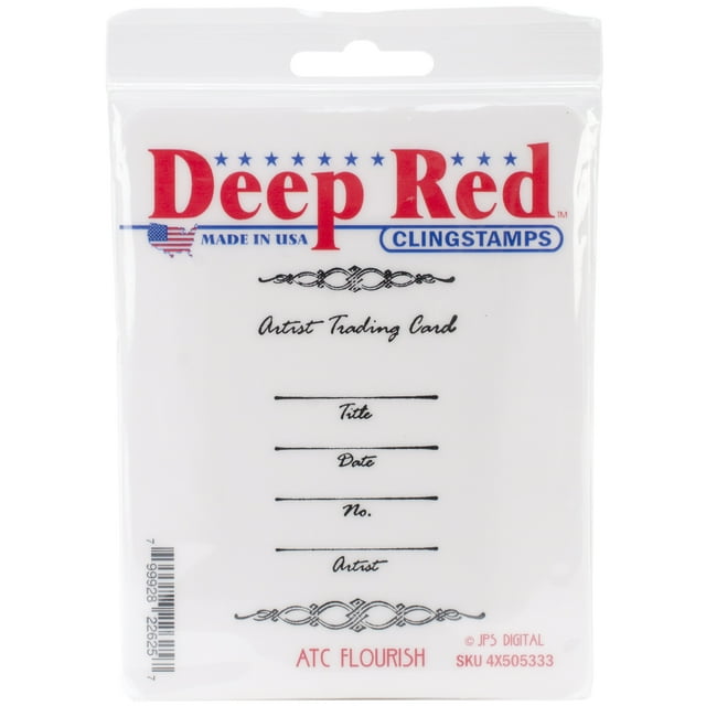 Deep Red Cling Stamp 4"X5"-ATC Flourish - Walmart.com