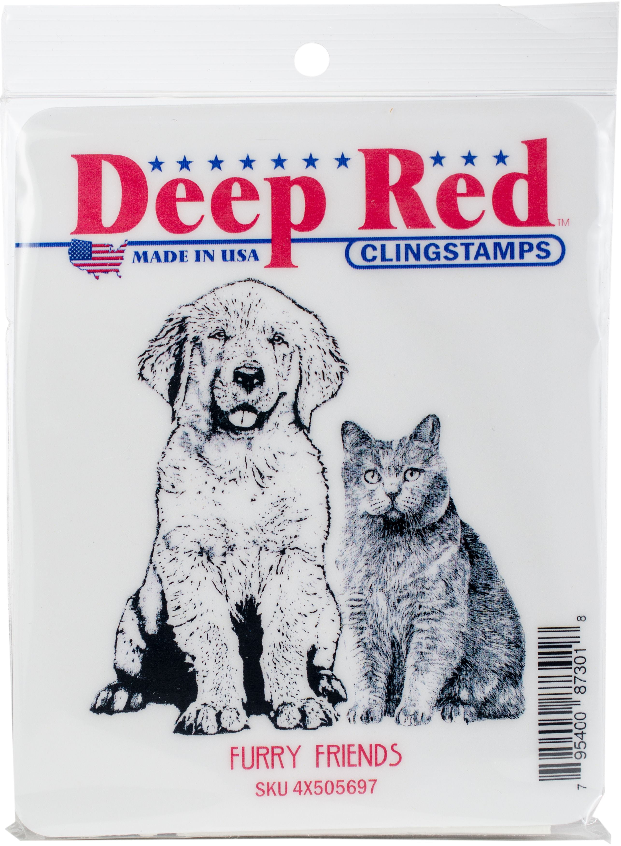 Deep Red Cling Stamp 4"X5"-Furry Friends - Walmart.com