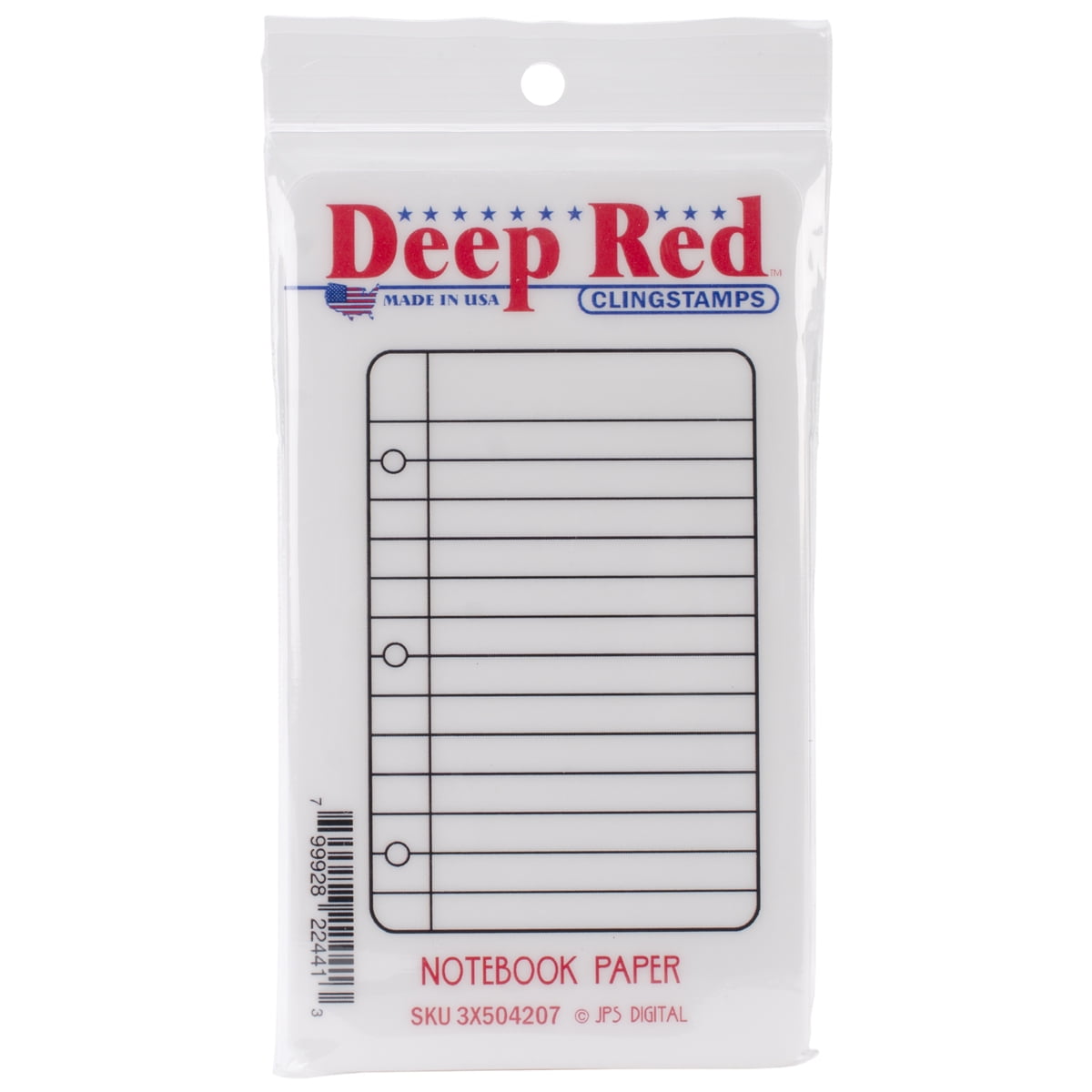 Deep Red Cling Stamp-Notebook Paper Multi-Colored - Walmart.com