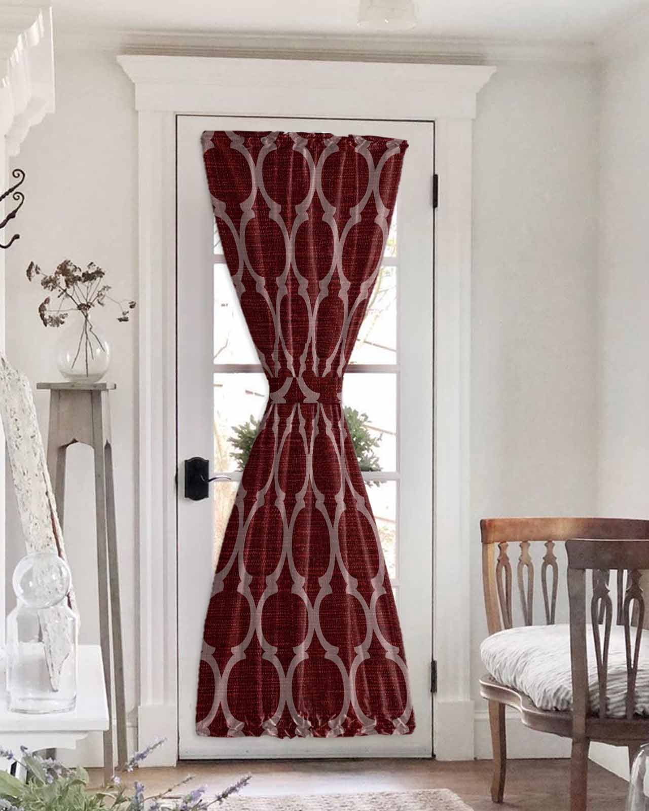 Deep Red Morocco Blackout Curtains, French Door Curtains for Door ...