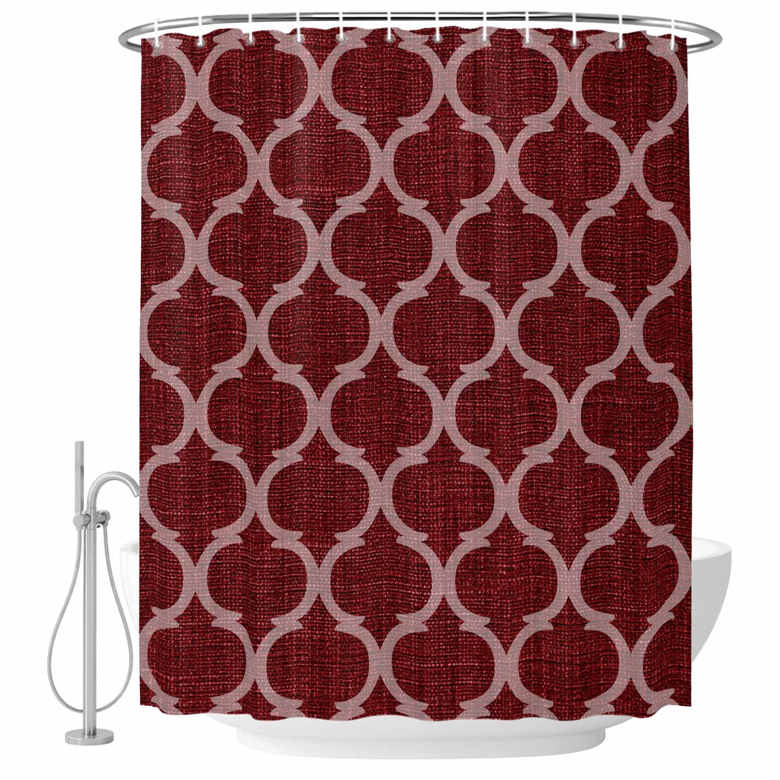 Deep Red Morocco Shower Curtain, Waterproof Shower Curtains for ...