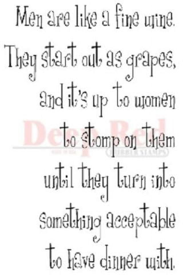 Deep Red Rubber Cling Stamp Men are Like Fine Wine Quote Sentiment ...