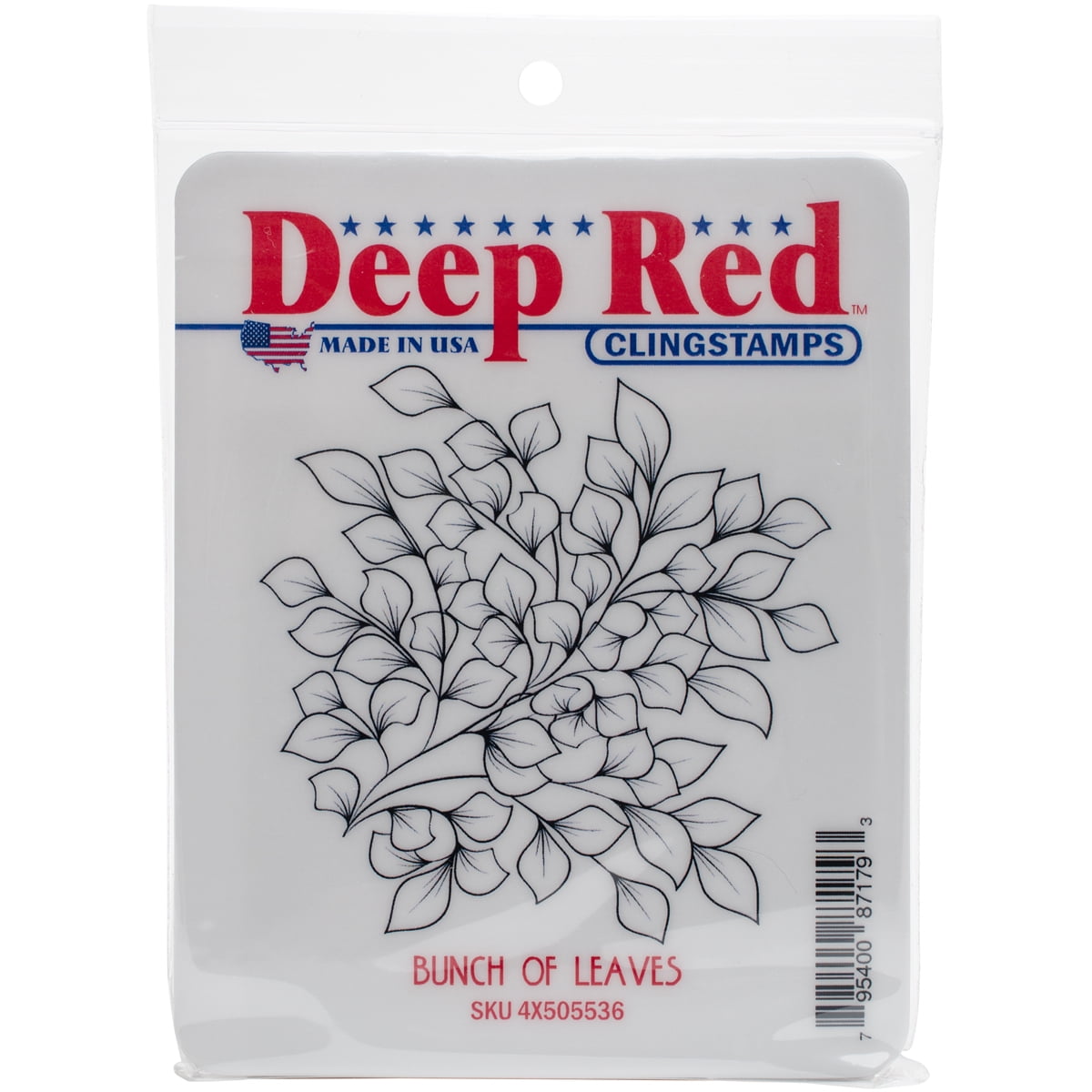 Deep Red Rubber Stamp Cluster Bunch of Leaves Tree Branch - Walmart.com