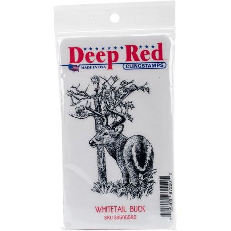 Deep Red Rubber Stamp Whitetail Buck Deer Nature Hunting White Tail ...