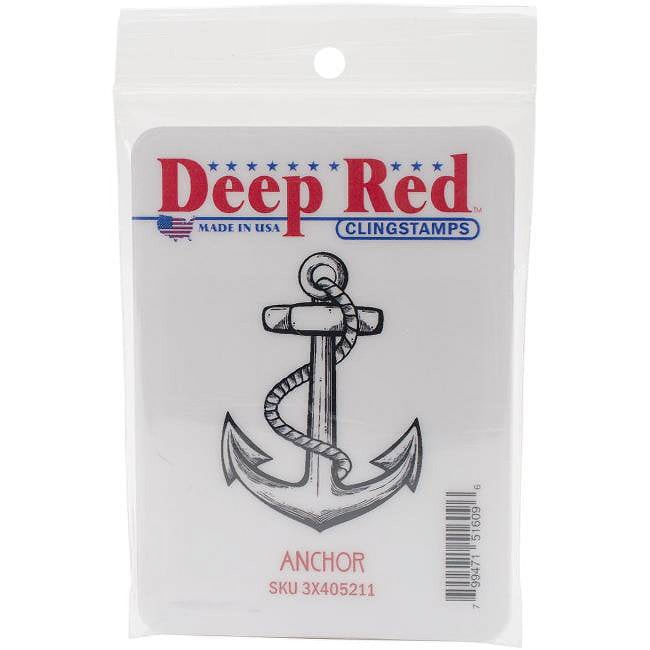 Deep Red Stamps 3X405211 1.5 x 2 in. Cling Stamp - Anchor - Walmart.com