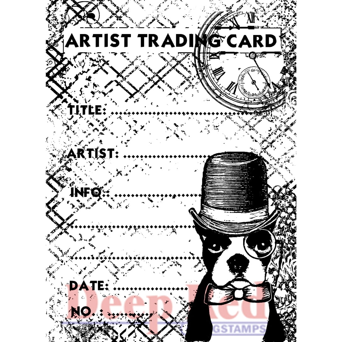 Deep Red Stamps ATC Prof. Boston Rubber Cling Stamp 2.6 x 3.6 inches ...
