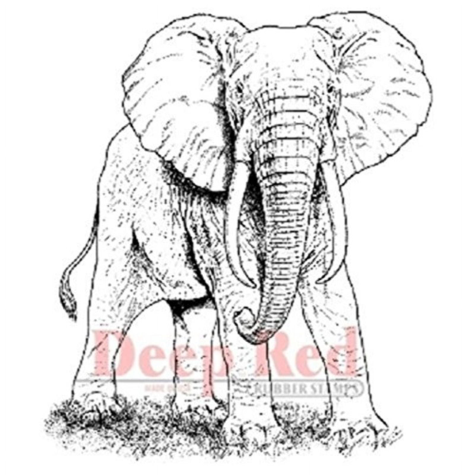 Deep Red Stamps African Elephant Rubber Stamp - Walmart.com