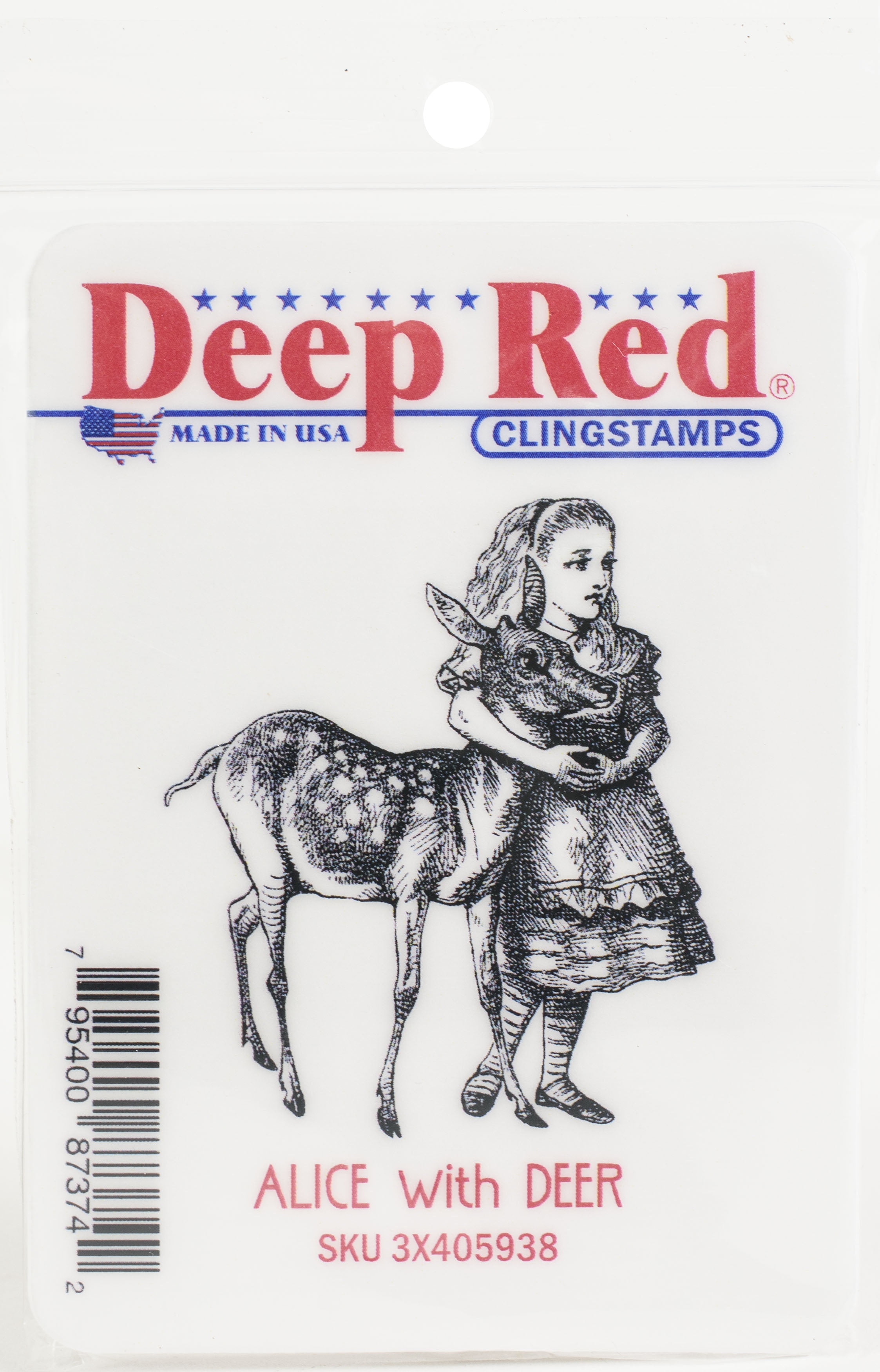 Deep Red Stamps Alice W/Deer - Walmart.com
